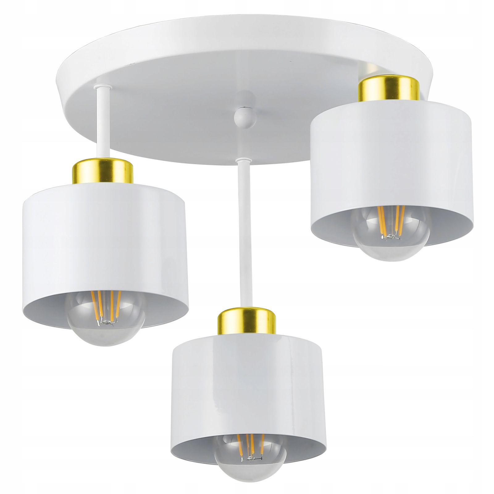 SPOT TUBA Spotlight Halogen-Deckenleuchte 3x E27 Weiß Gold Elza ...