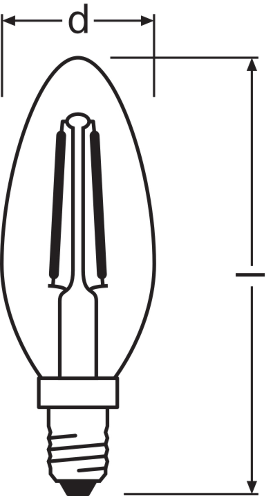 LED-Glühbirne B35 E14 2.5W = 25W 250lm 2700K Warm 300° Filament Value ...