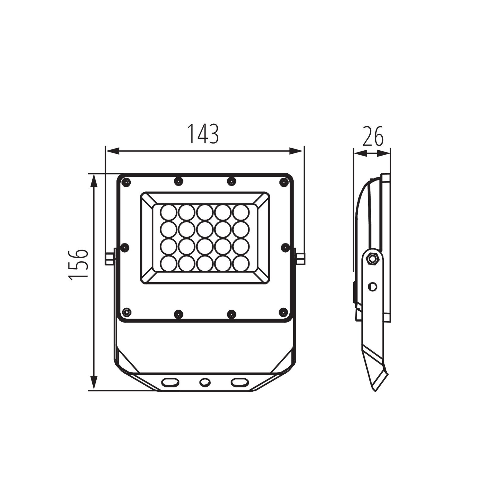 LED-Flutlicht 20W 2160lm CCT 90° IP65 Grau ACETE Kanlux 5905339384911 ...
